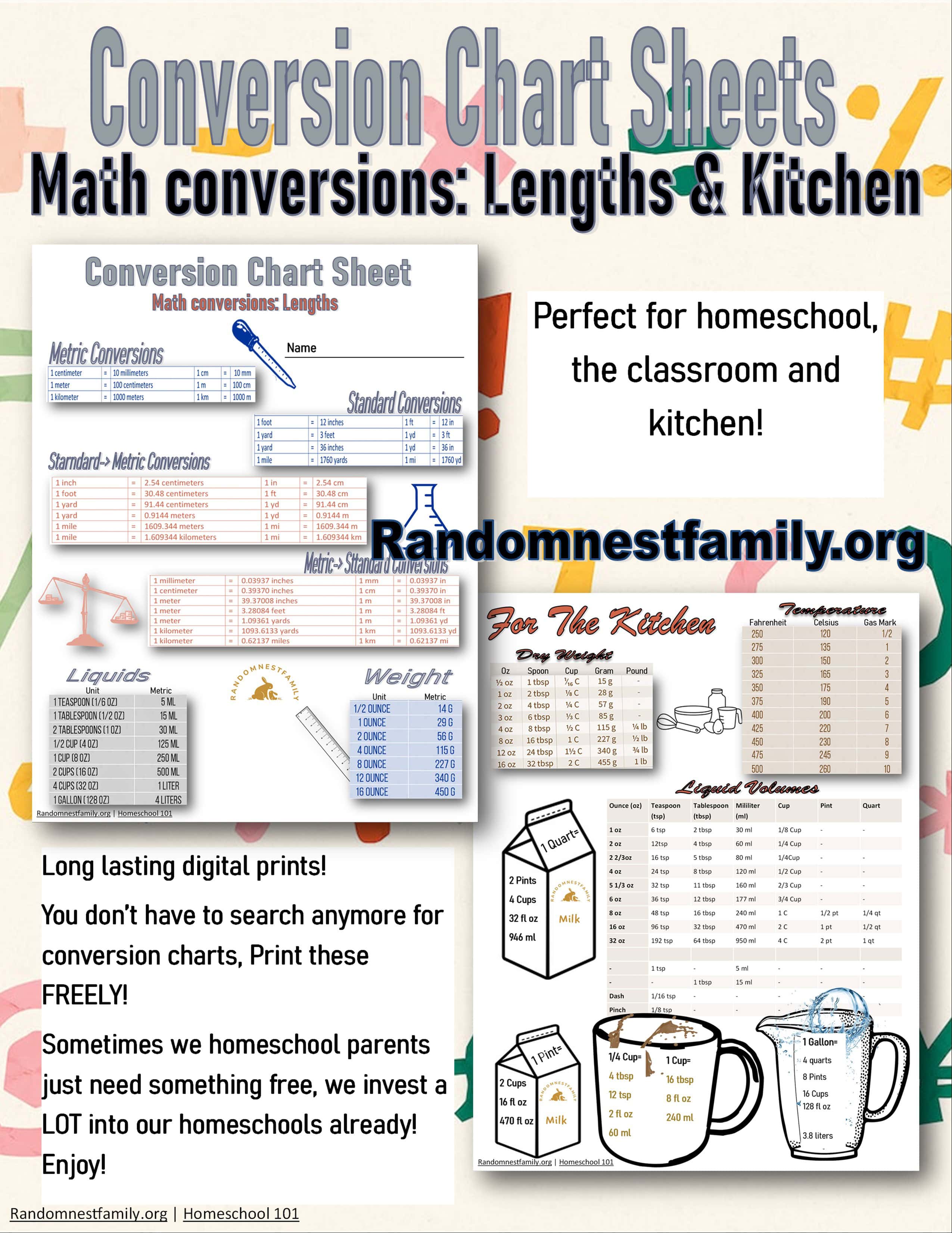 Printable Metric Conversion Chart Math Free Download And Print For You